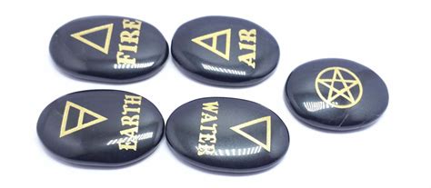 Shop Wholesale Black Tourmaline 5 Element Earth Water Air Fire Ether Symbol Set
