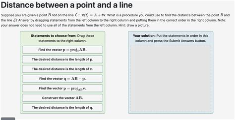 Solved Distance Between A Point And A Line Suppose You Are
