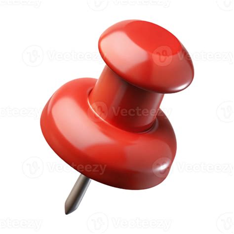 Elegant Classic Concept Art Style Hyper Specific Isolated Cutout Of A Single Push Pin Red With