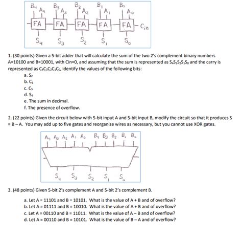 Solved B 3 1 30 Points Given A 5 Bit Adder That Will