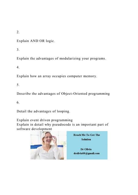 2explain And Or Logic3explain The Advantages Of Mdocx