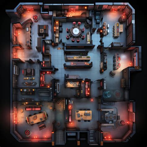 12 Gridless Cyberpunk Corpo Office Battlemaps Vtt Pack For Shadowrun