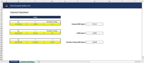 Simple Interest Calculator Template Buddies