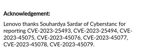 Cyberstanc On Linkedin Cybersecurity Cve Lenovo Securitymatters Vulnerabilty