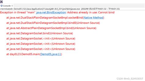 Exception In Thread “main“ Bindexception Address Already In