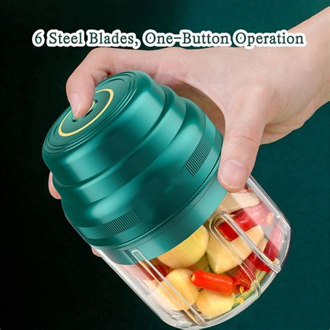 Portable Electric Mini Food Processor With 6 Blade Design Garlic