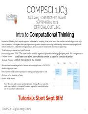 Intro To Computational Thinking Survey Of Computing Methods And Course Hero