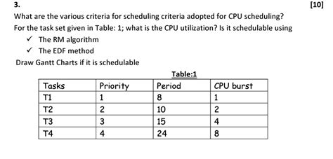 Solved 10 What Are The Various Criteria For Scheduling Solved 10 What Are The Various Criteria For Scheduling