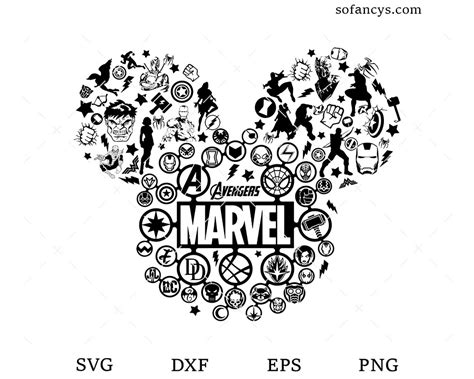Superhero Mickey Mouse Head Svg Dxf Eps Png Cut Files