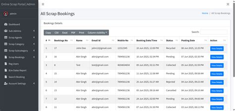 Online Scrap Portal In Php Online Scrap Portal Management Project Phpgurukul