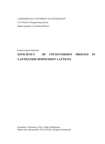 Components Of Upconversion Luminescence Material