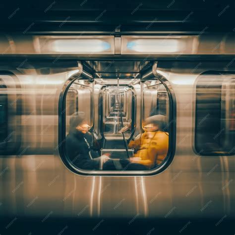 Premium Photo View On Reflection Of Subway Tunnel In Moving Trains