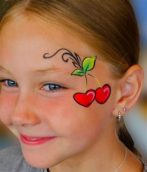 Cherry Face Painting Glasgow Face Paint Cherry Valentines Face Paint