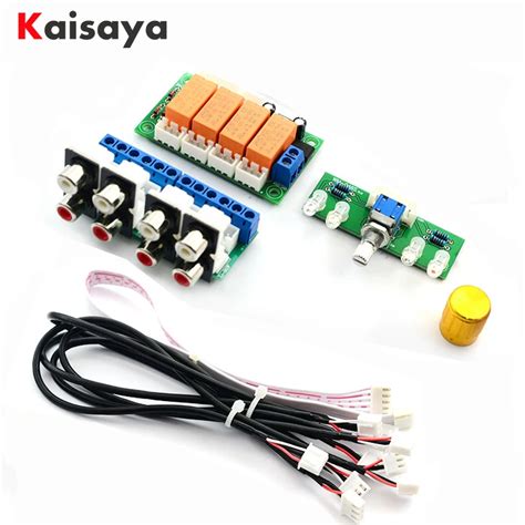Relay 4 Way Audio Input Signal Selector Switching Rca Audio Switch