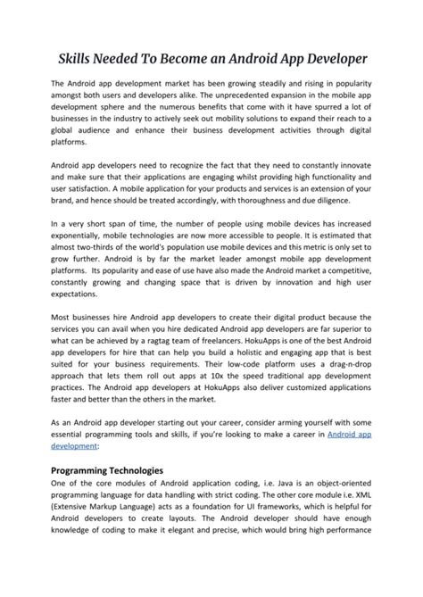 Ppt Great Opportunity To Become A Android App Developer Powerpoint