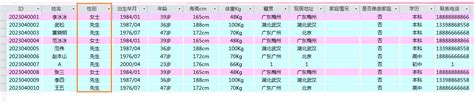 【access条件格式示例】access实现字段记录根据性别整行颜色不同的示例；access设置女生显示整行红色、男士显示整行蓝色的条件格式