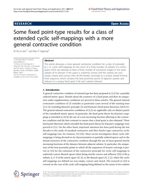 Pdf Some Fixed Point Type Results For A Class Of Extended Cyclic Self Mappings With A More