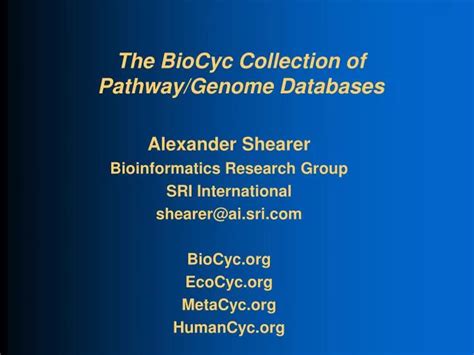 ppt the biocyc collection of pathway genome databases powerpoint