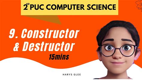 Ch 9 Constructor And Destructor 2nd Puc 15 Mins Only Purely English Harys Glee Youtube