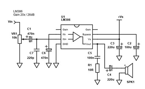 Dual Lm386 Audio Amplifier Schematic Placing Cfb Op Amp In Panasonic