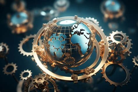 Abstract Representation Of Interconnected Gears Stock Illustration
