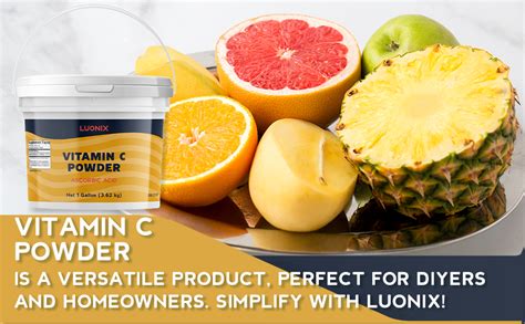 Luonix Vitamin C Powder 1 Gallon Bucket Ascorbic Acid