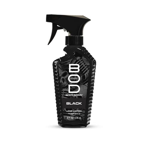 Bod Man Black Fragrance Body Spray 8 Oz With Earthy Musky Notes