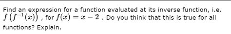 Find Expression For Function Evaluated At Inverse Mathematics Stack