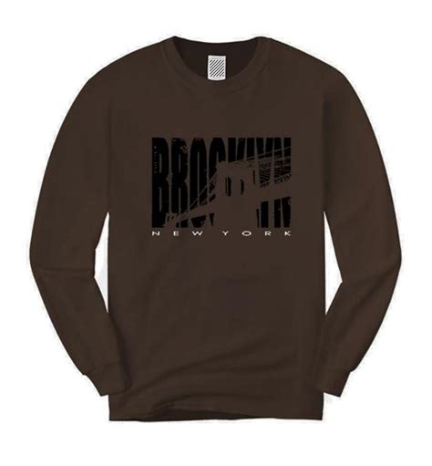 Mens Brooklyn Nyc Graphic Long Sleeve T Shirt Inside Job Silhouette