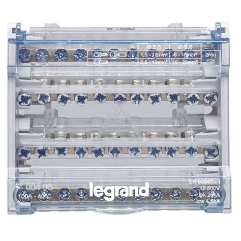 Modular Distribution Block With Staggered Bars 100 A 11 Connections Per Busbar 6 Modules