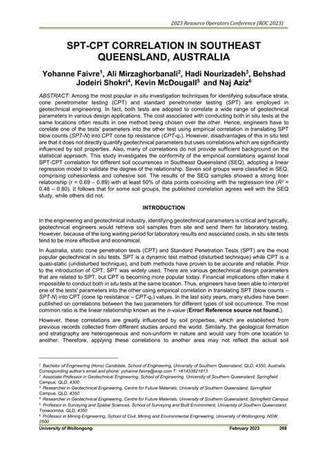 Pdf Spt Cpt Correlation In Southeast Queensland Australia Pdf Spt Cpt Correlation In Southeast Queensland Australia