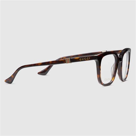 Rectangular Optical Frame In Dark Tortoiseshell Gucci® Us