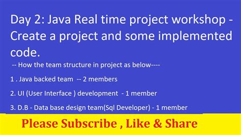 Day 2 Java Real Time Project Workshop Create A Project And Some