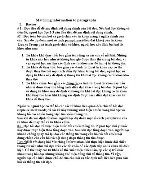 matching information to paragraphs pdf