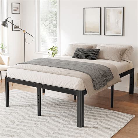 High Bed Frames Queen Dekker Minimal Metal Bed 46 Cm High By Wayfair