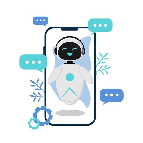 Premium Vector Illustration With Artificial Intelligence Chatbot Character In The Phone And