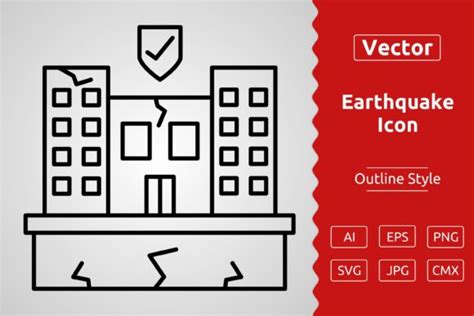 Vector Earthquake Outline Icon Design Graphic By Muhammad Atiq