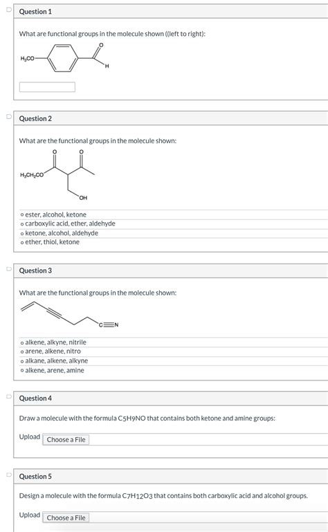 Solved Question What Are Functional Groups In The Molecule Chegg