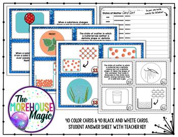 States Of Matter Card Sort Science Card Sort By The Morehouse Magic