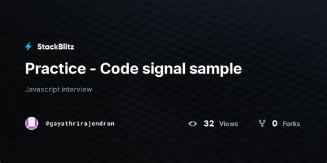 Practice Code Signal Sample StackBlitz