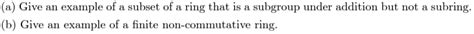 solved a give an example of a subset of a ring that is a