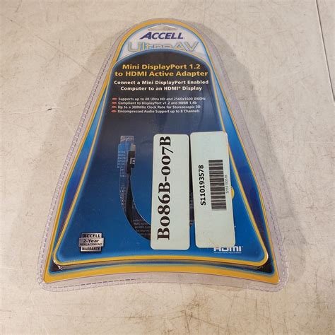 Accell B086b 007b 2 Ultraav Mini Displayport 1 2 To Hdmi Active Adapte