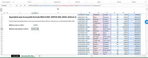 Calculer Le Minimum Ou Le Maximum Basé Sur Un Critère Avec Excel Xl Business Tools