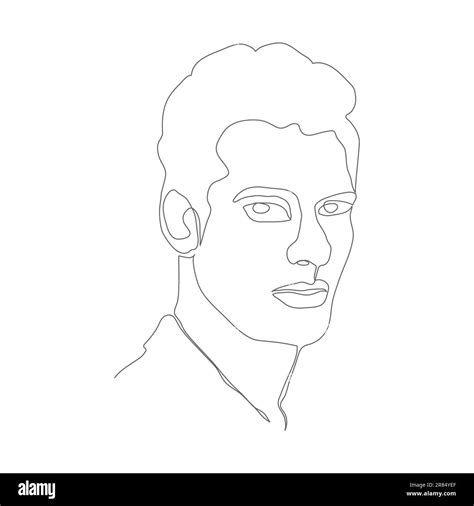 Abstract Portrait Of A Man In Continuous Line Style Illustration For Posters Prints And