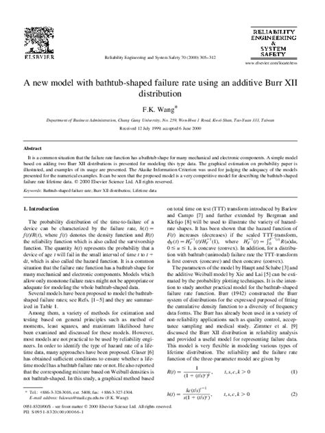 Pdf A New Model With Bathtub Shaped Failure Rate Using An Additive
