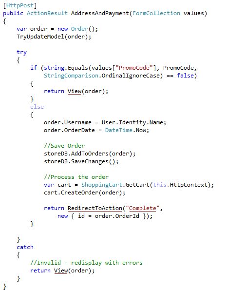 Porting Mvc Music Store To Raven Porting The Checkout Process Ayende Rahien