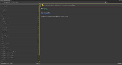 No Entitlements To Built In Packages Unity Engine Unity Discussions
