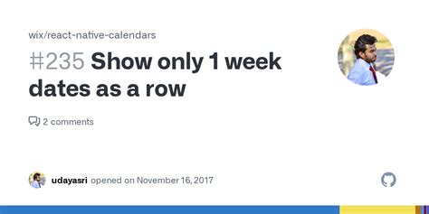 Show Only Week Dates As A Row Issue Wix React Native Calendars GitHub