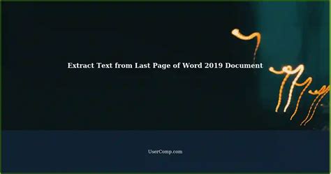 Automatically Extract Text From Last Page Of Multi Page Document In