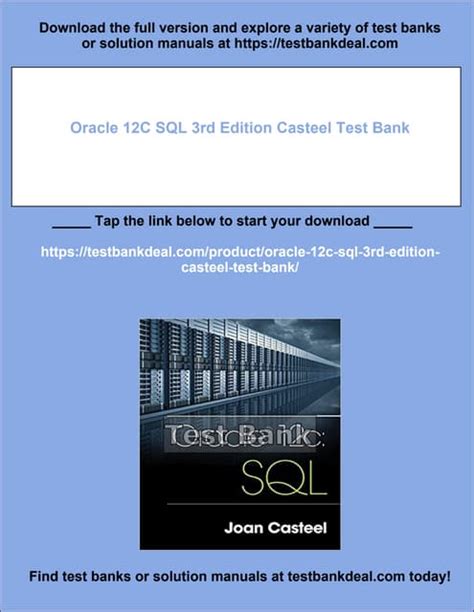 Oracle 12c Sql 3rd Edition Casteel Test Bank Pdf